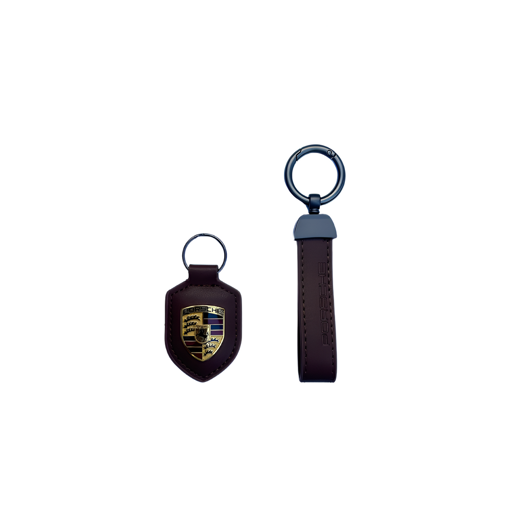 Porsche Espresso Leather Key Ring – The Legend Web
